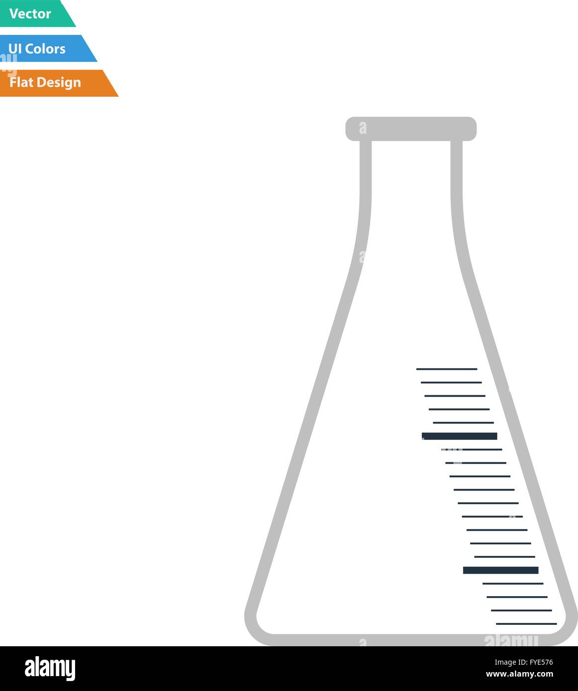 Flat design icon of chemistry cone flask in ui colors. Vector ...