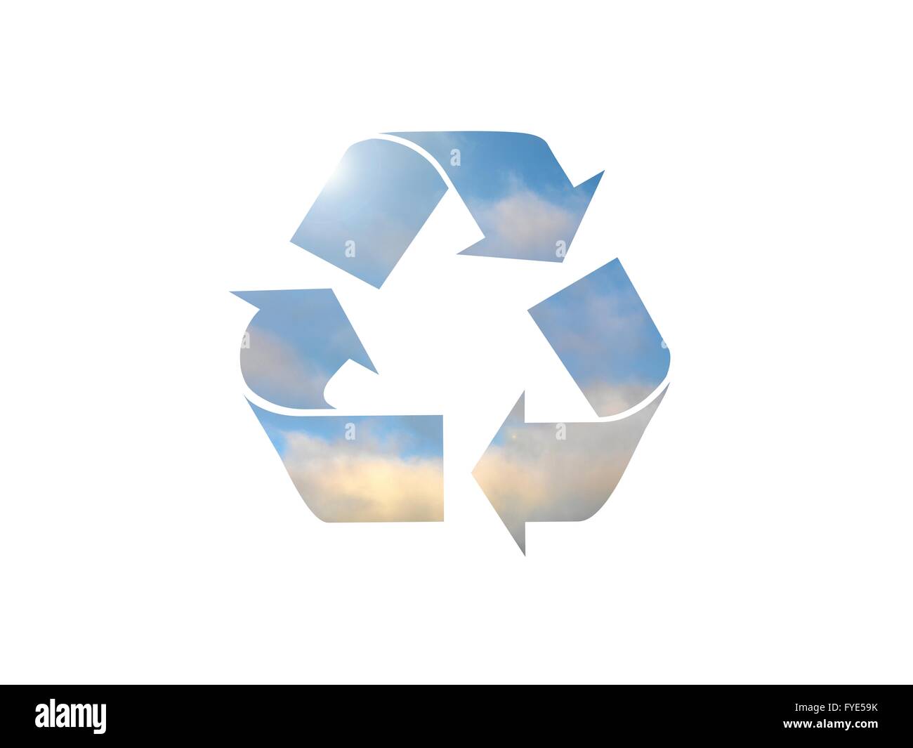 A recycle symbol isolated against a white background Stock Photo - Alamy