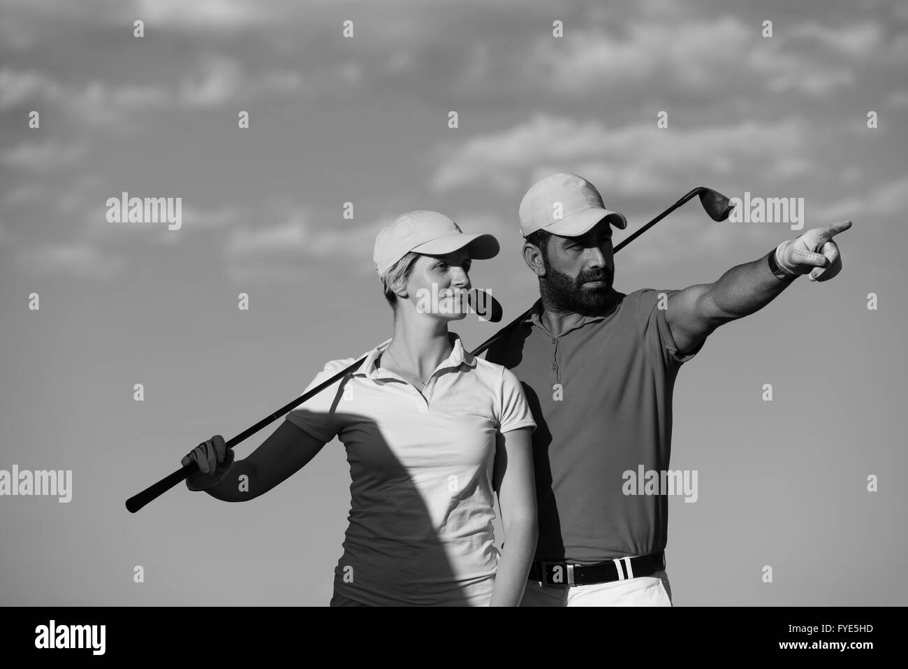 Young man on golf Black and White Stock Photos & Images - Alamy