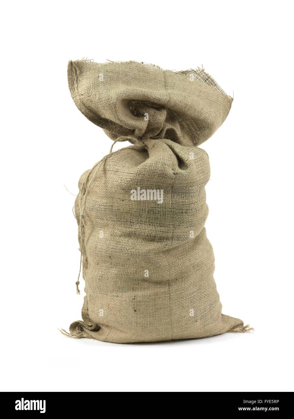 A hessian bag isolated against a white background Stock Photo - Alamy