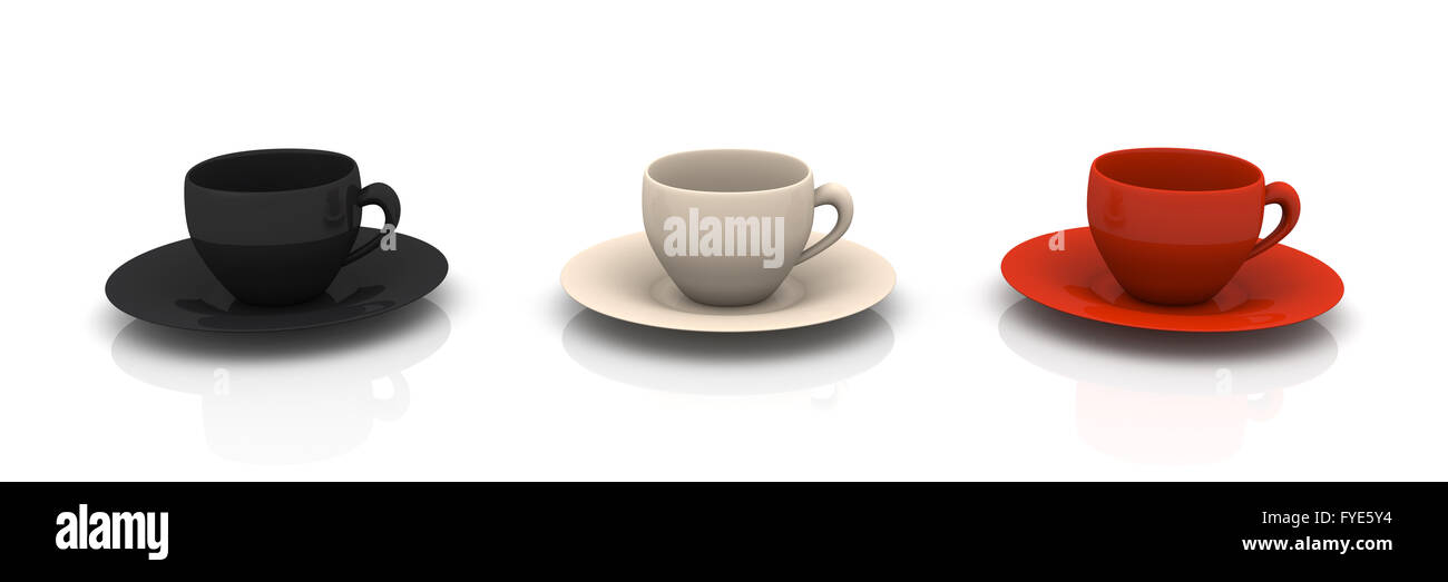 Three Coffee Cups Stock Photo - Alamy