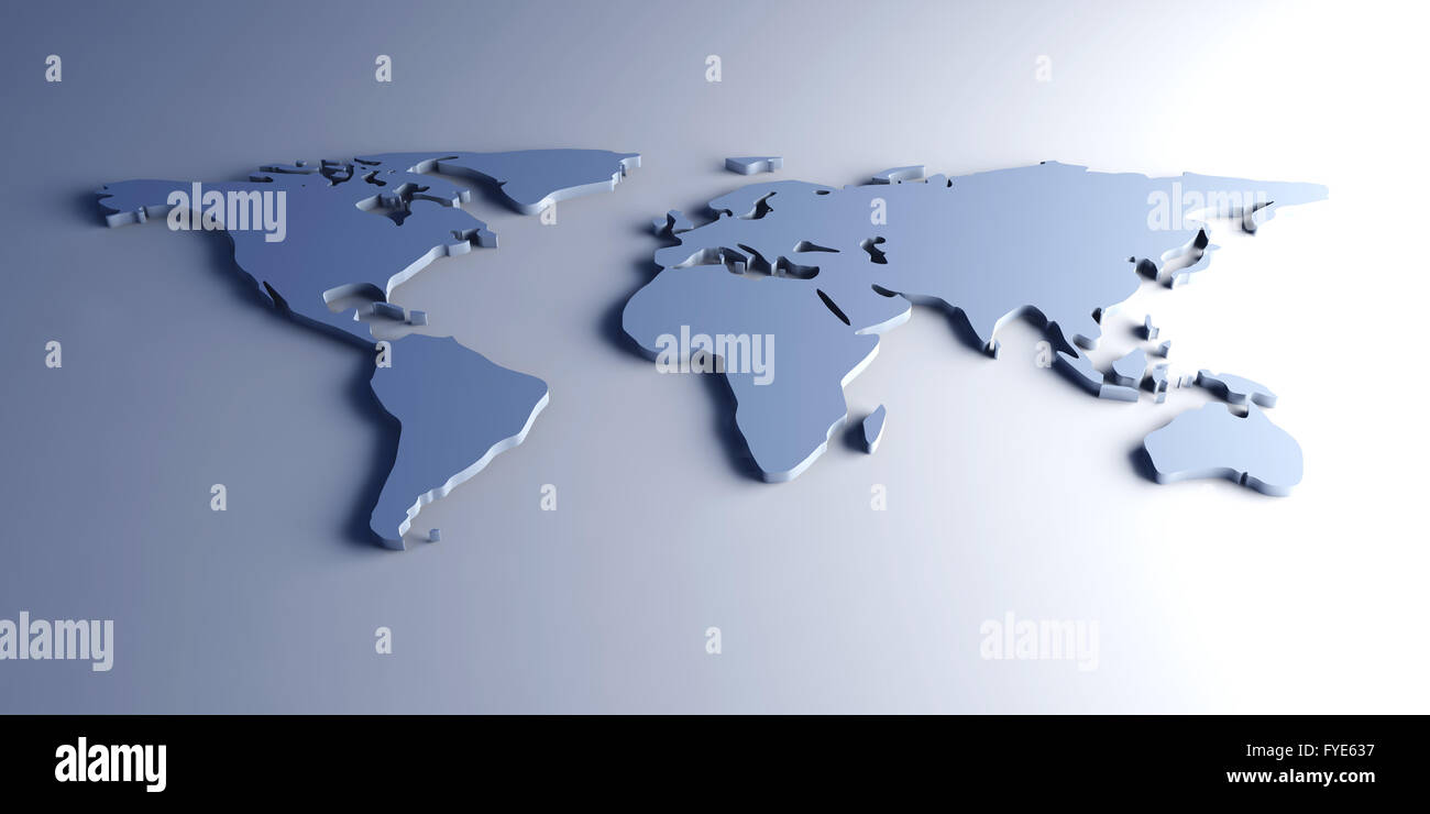 3D World map Stock Photo - Alamy