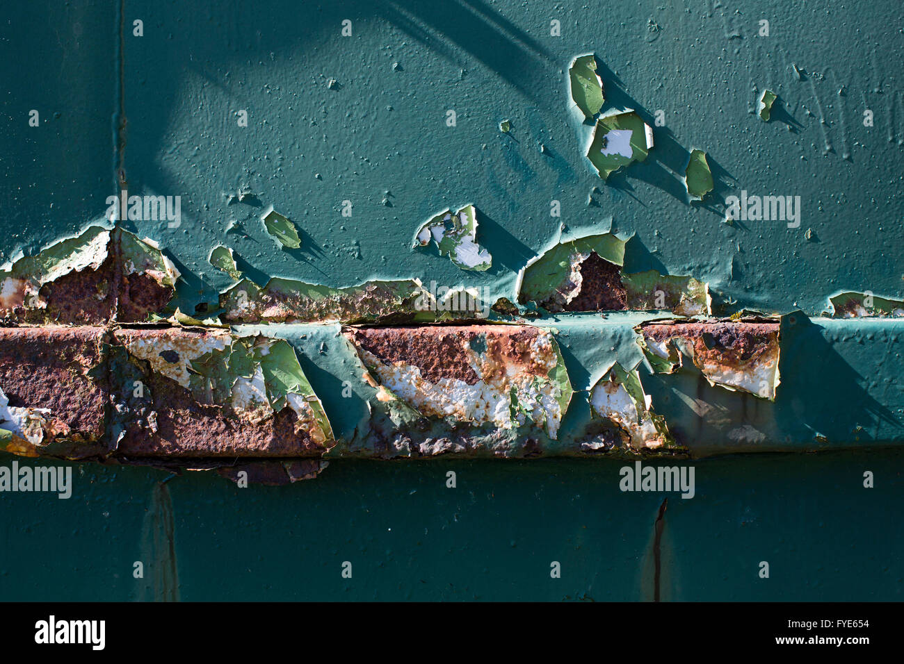 Old rusty, painted adn weathered metal panels Stock Photo - Alamy