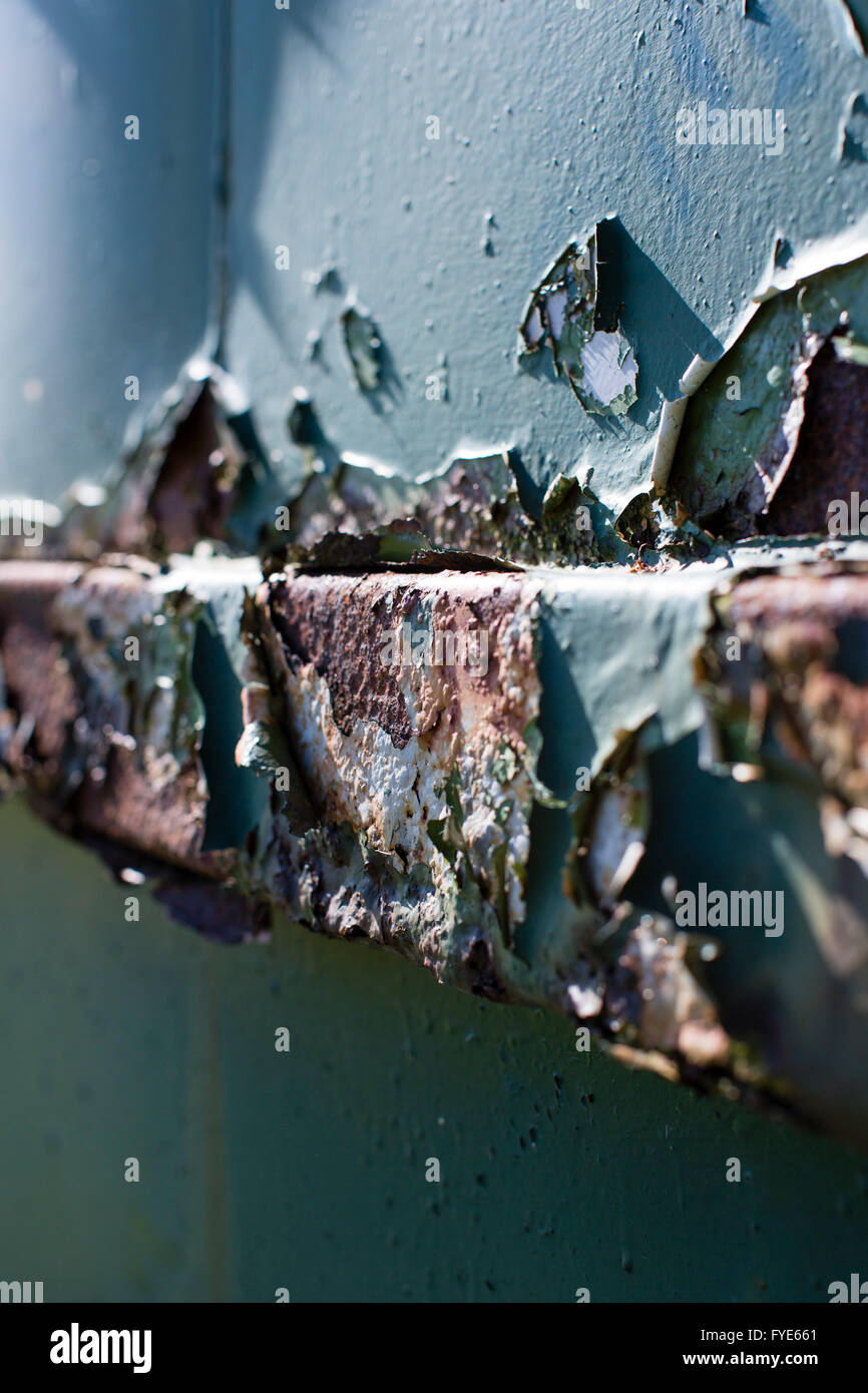 Old rusty, painted adn weathered metal panels Stock Photo - Alamy