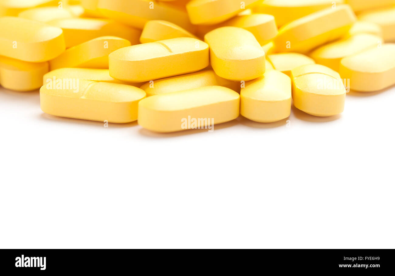 Medicinal pills piled up a bunch of closeup Stock Photo - Alamy