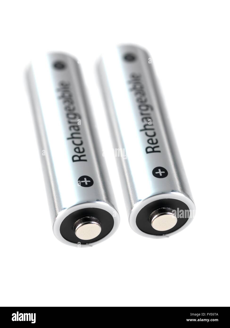 Rechargable batteries isolated against a white background Stock Photo ...