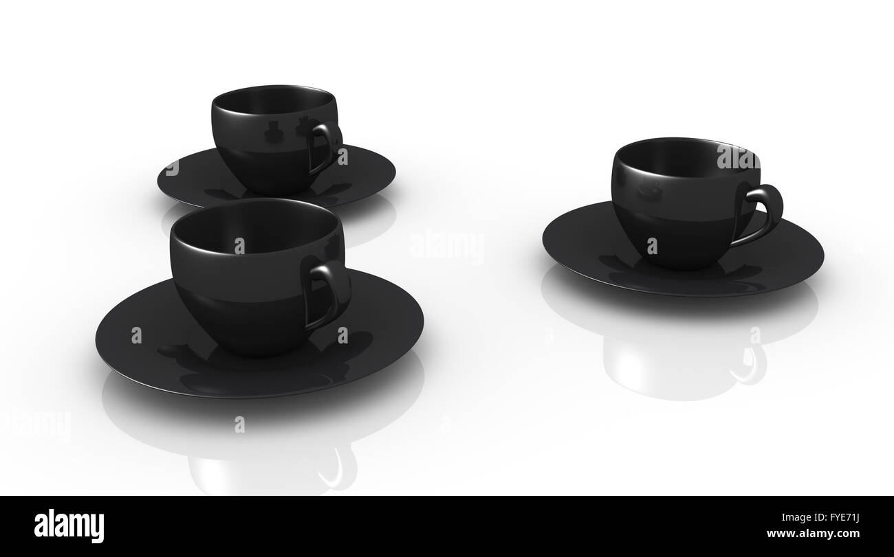 Three cups Black and White Stock Photos & Images - Alamy