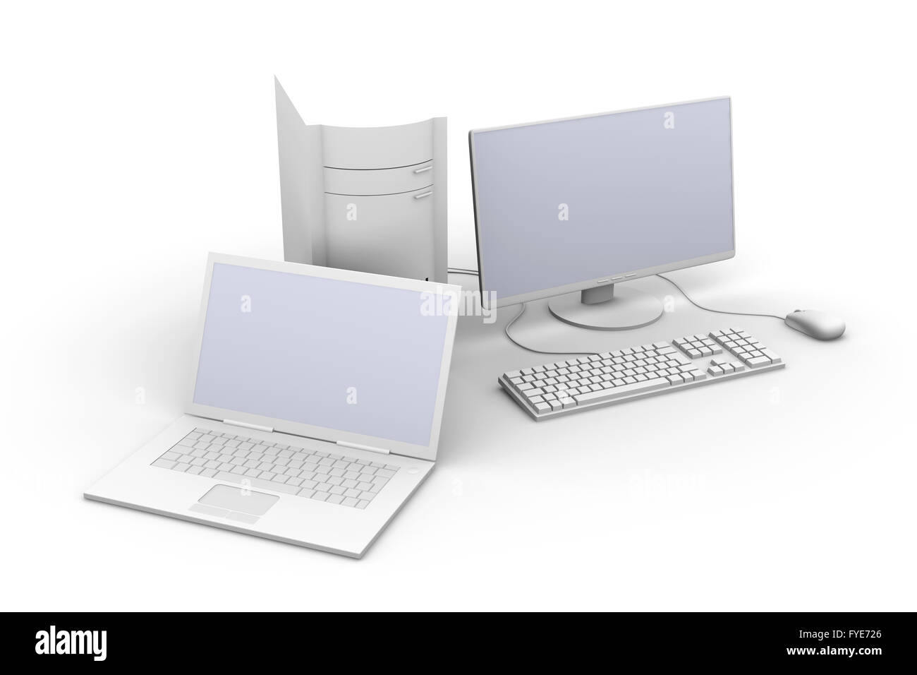 Laptop and Desktop PC Stock Photo - Alamy