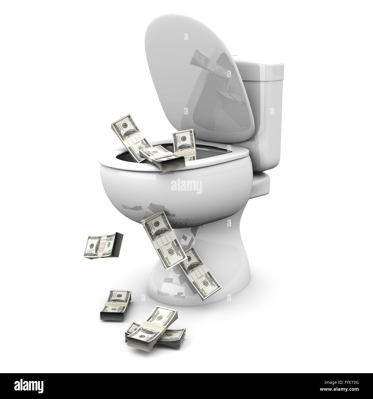 Flush money toilet Cut Out Stock Images & Pictures - Alamy