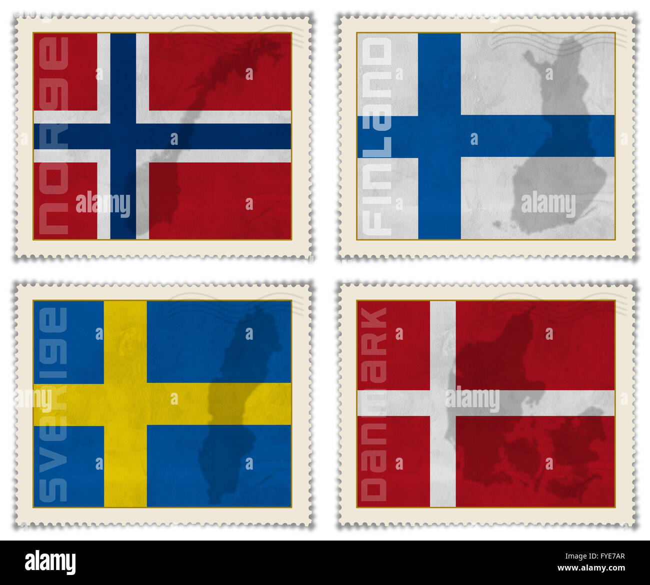 Country flags of stamps hi-res stock photography and images - Alamy