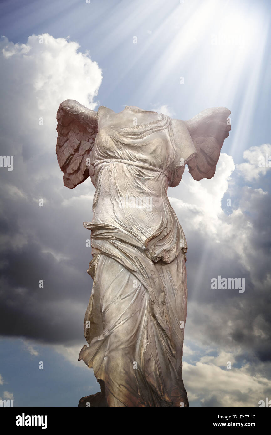 Sculpture of Samotracia's Victory, Greek classic art Stock Photo - Alamy