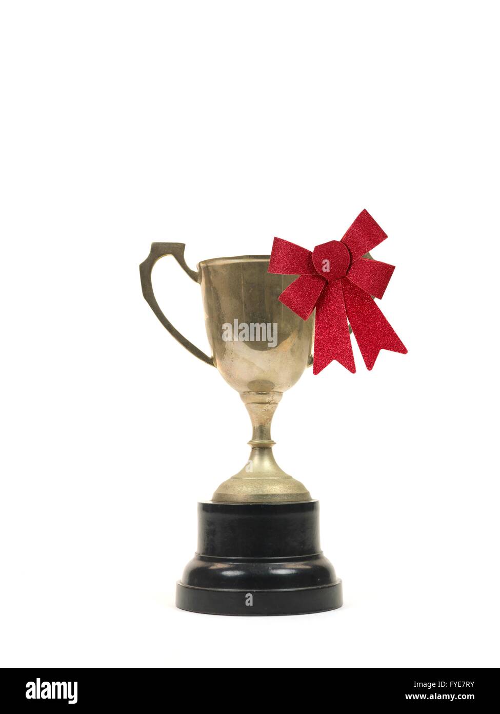 An old tarnished trophy isolated against a white background Stock Photo ...