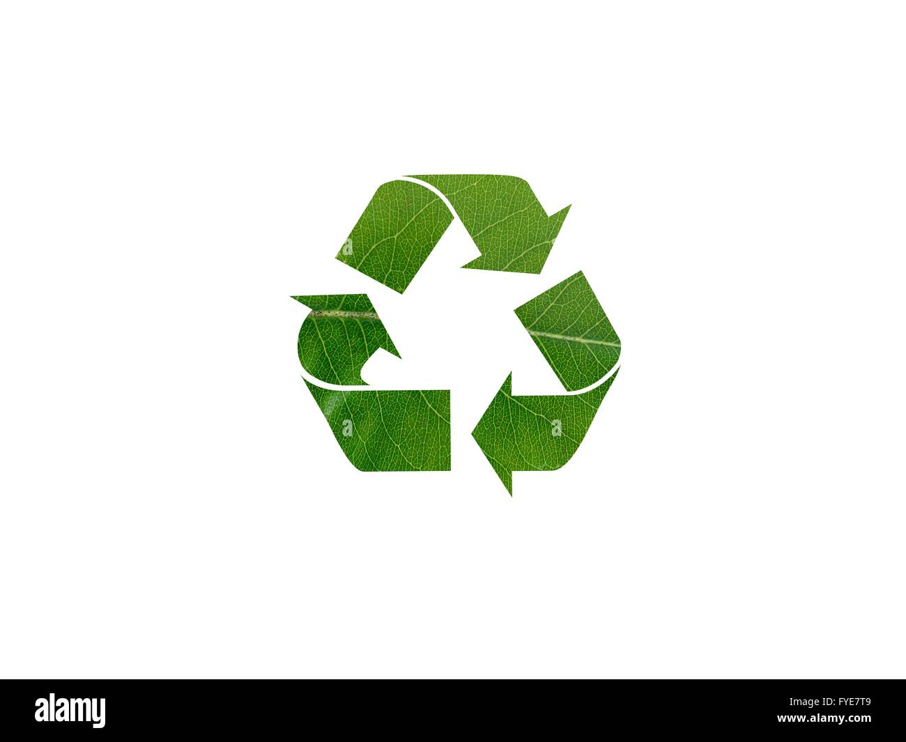 A leaf recycle symbol isolated against a white background Stock Photo ...
