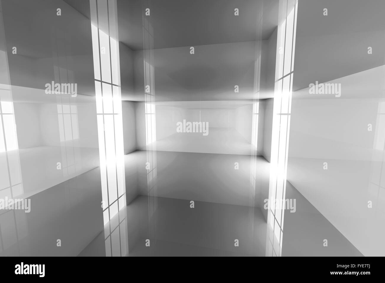 Reflective room for 3d Black and White Stock Photos & Images - Alamy