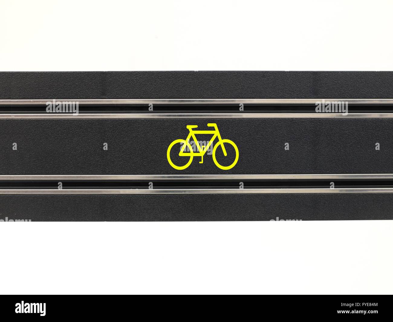 An image of a toy slot car racing track with a bicycle symbol Stock ...