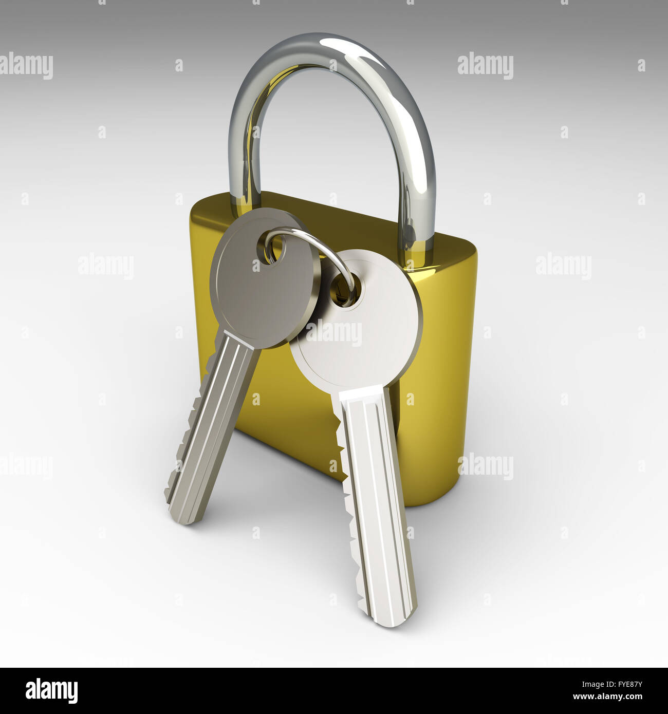 Padlock with Keys Stock Photo - Alamy