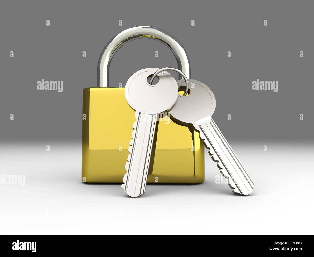 Padlock with Keys Stock Photo - Alamy