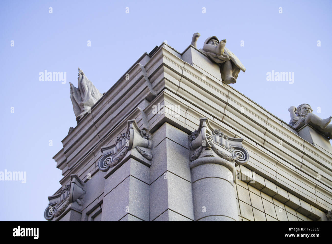 Classical style columns in ionic order on exterior of modern building ...