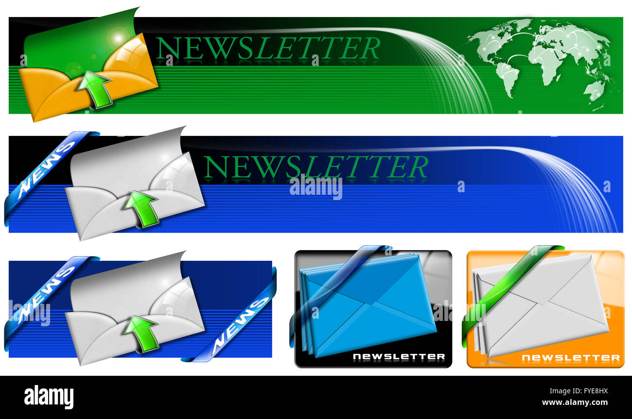 Newsletter Web Banner Collection Stock Photo - Alamy