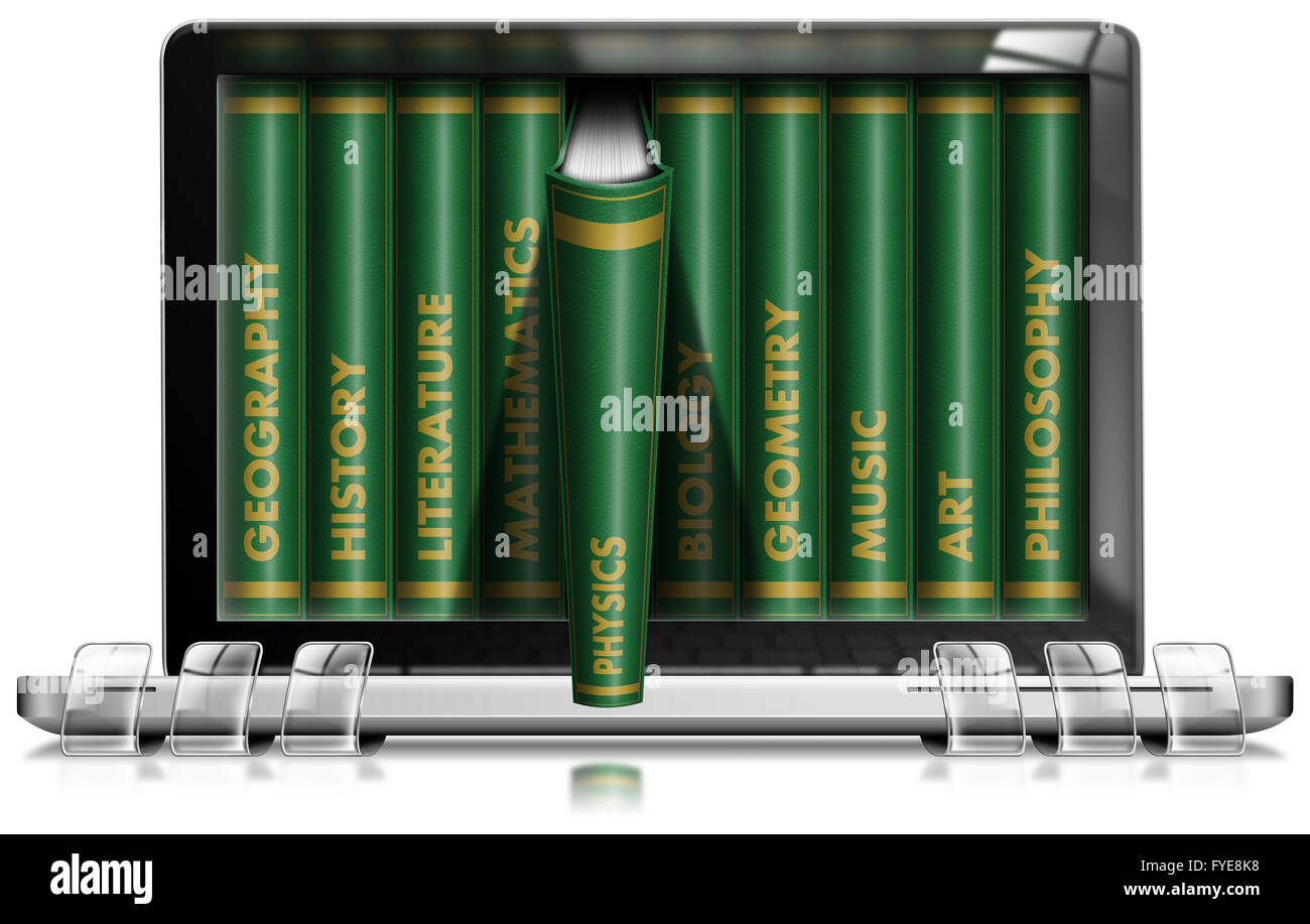 Digital library laptop books hi-res stock photography and images - Alamy