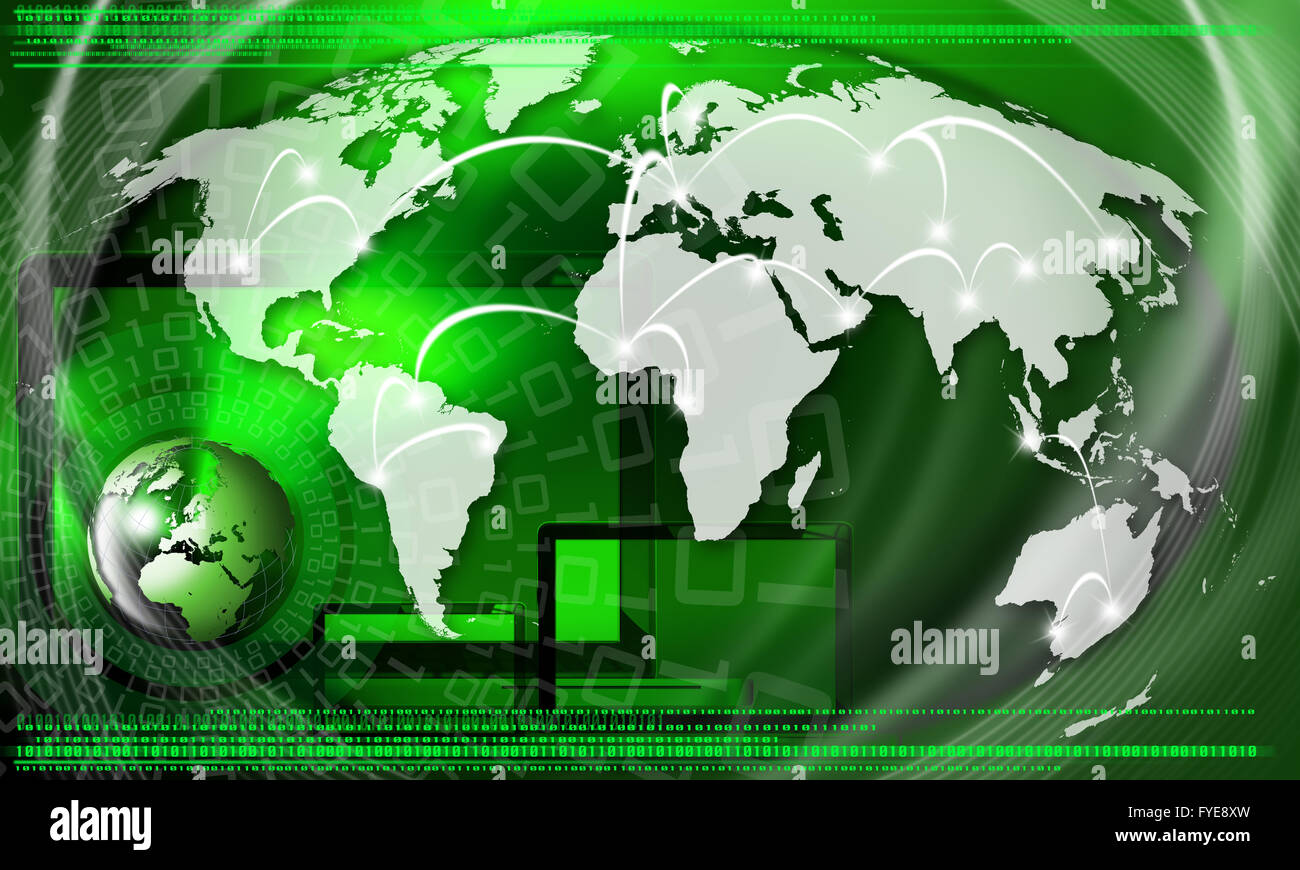 Green Global Business Background Stock Photo - Alamy
