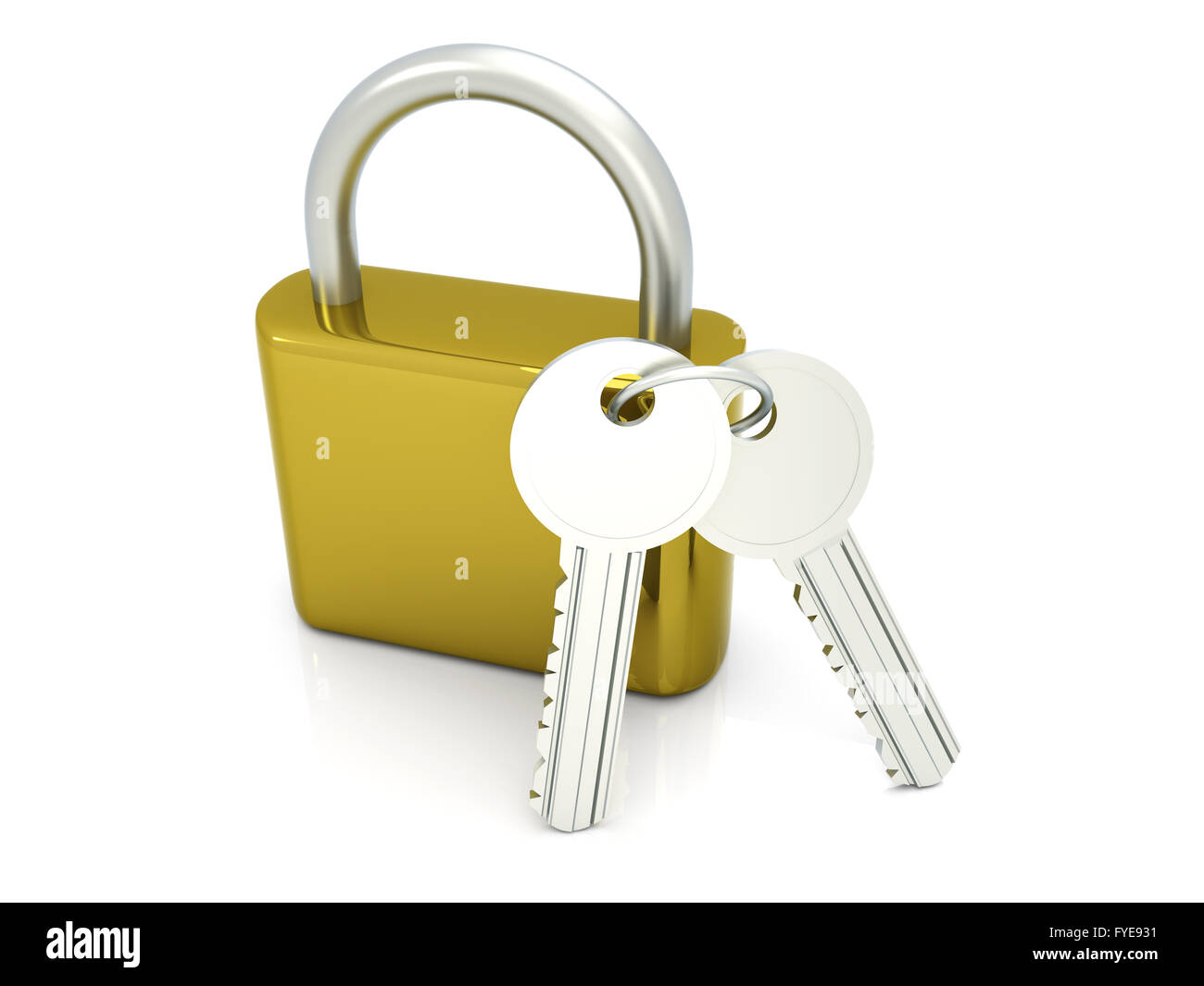 Padlock with Keys Stock Photo - Alamy
