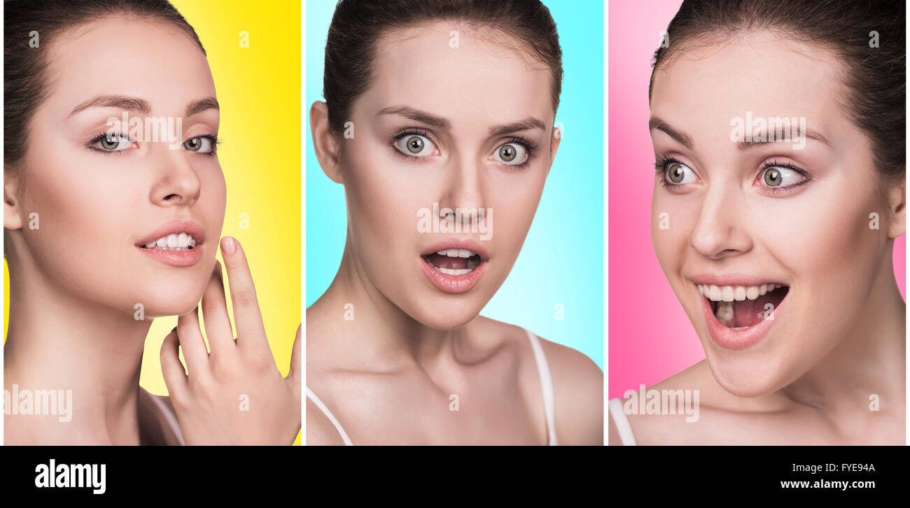 Fresh beautiful woman face Stock Photo - Alamy