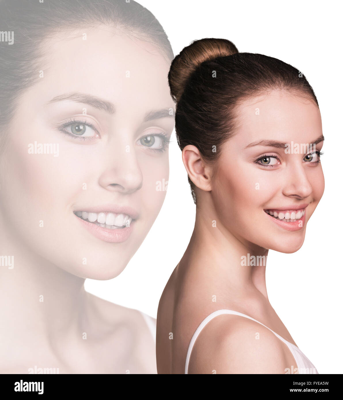 Fresh beautiful woman face Stock Photo - Alamy