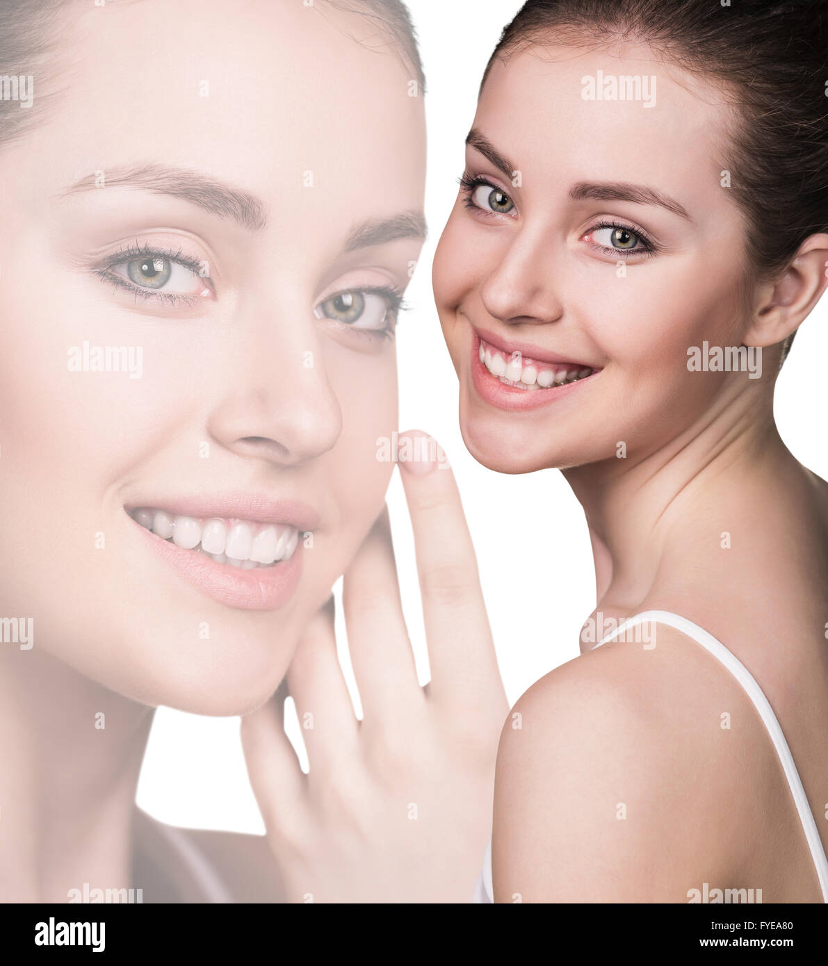 Closeup beautiful female face isolated hi-res stock photography and ...