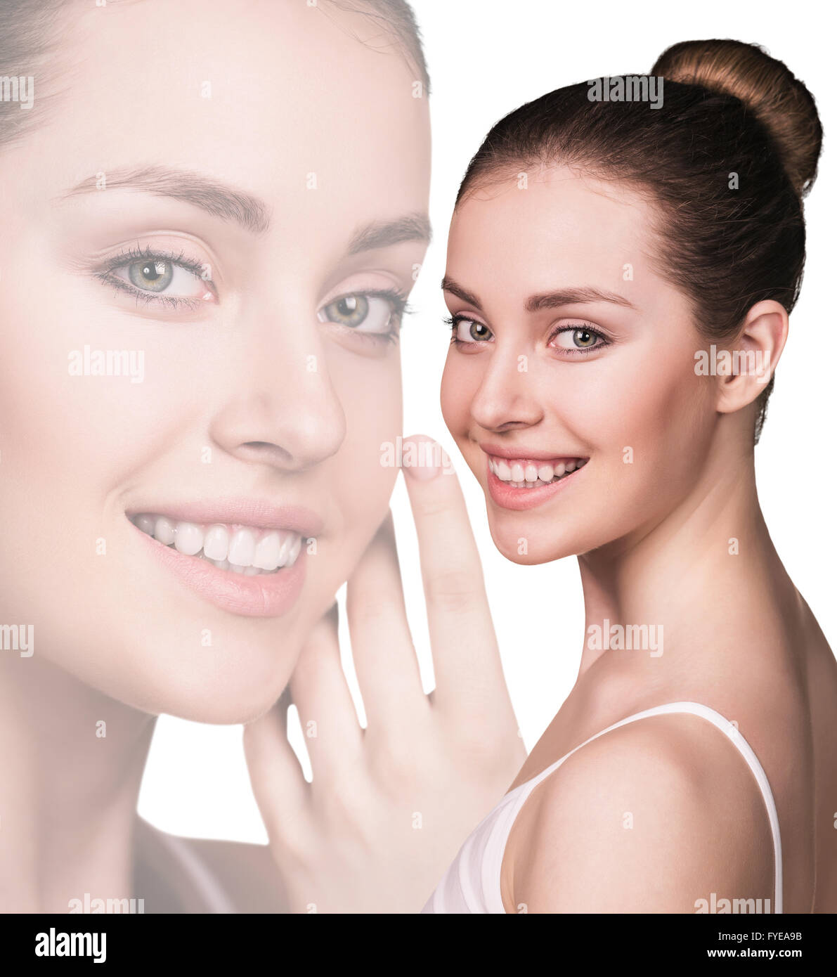Fresh beautiful woman face Stock Photo - Alamy