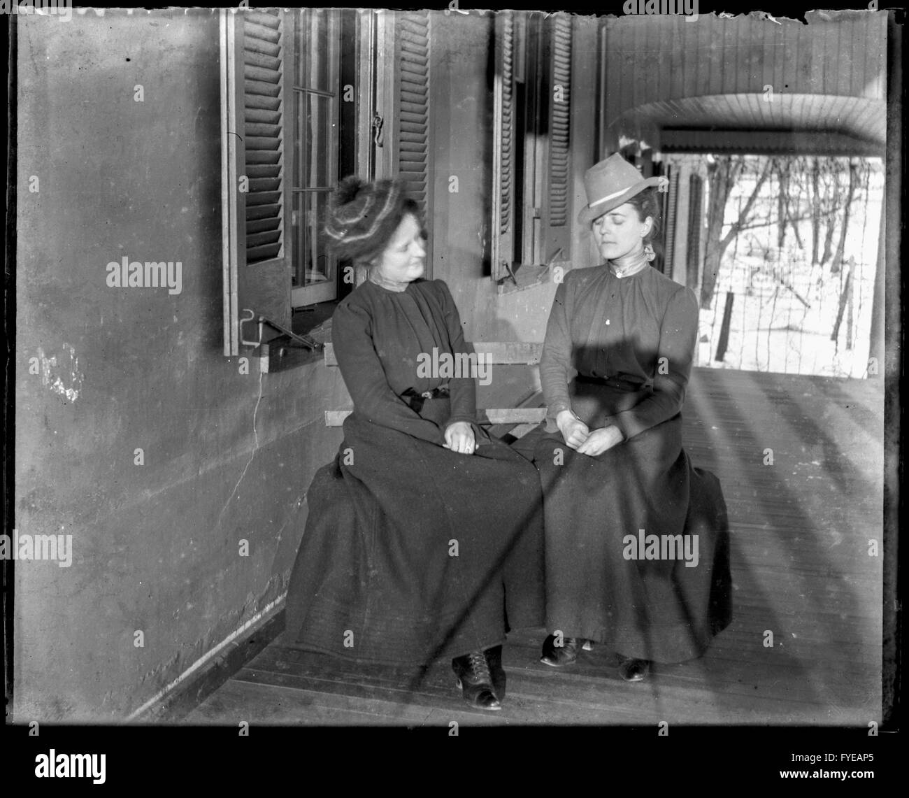 Victorian photograph of two women on a front porch in Fallston ...