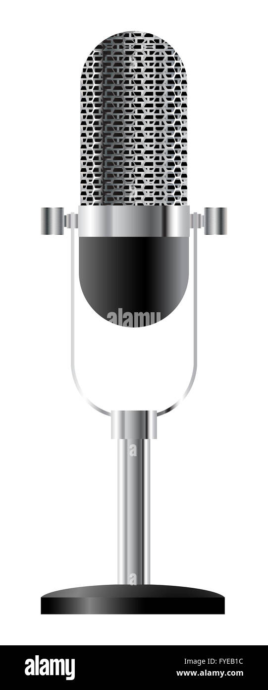 A realistic desk mic on a stand isolated on a white background Stock ...
