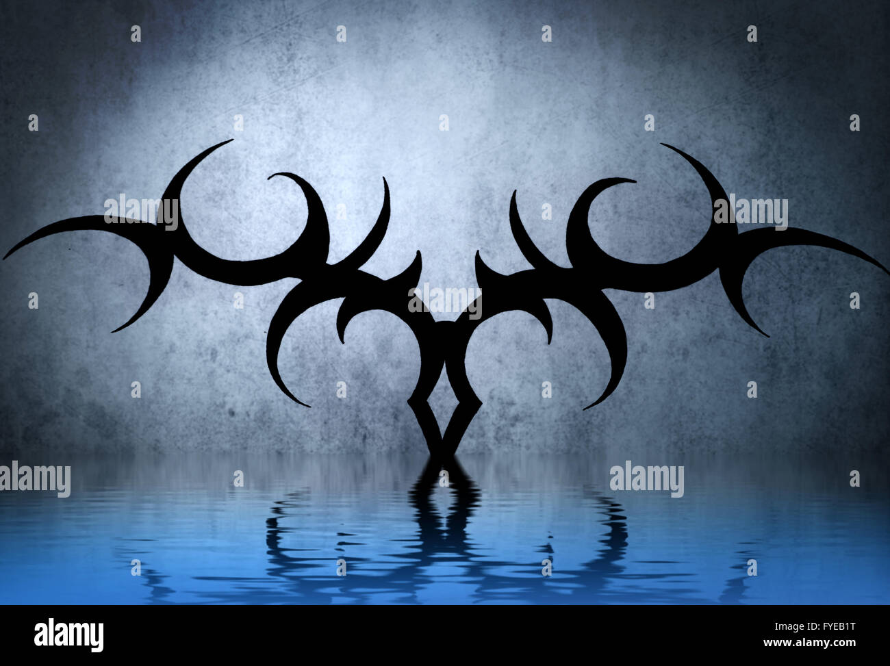 Tattoo tribal waist, hip with water reflection. Illustration design ...