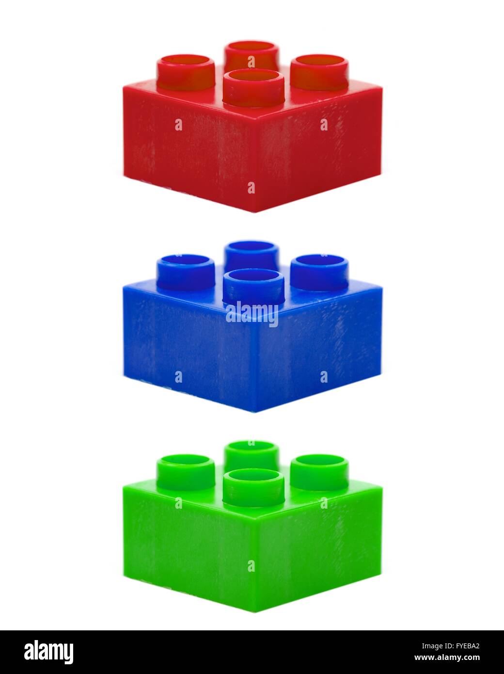 Large toy building blocks isolated against a white background Stock ...
