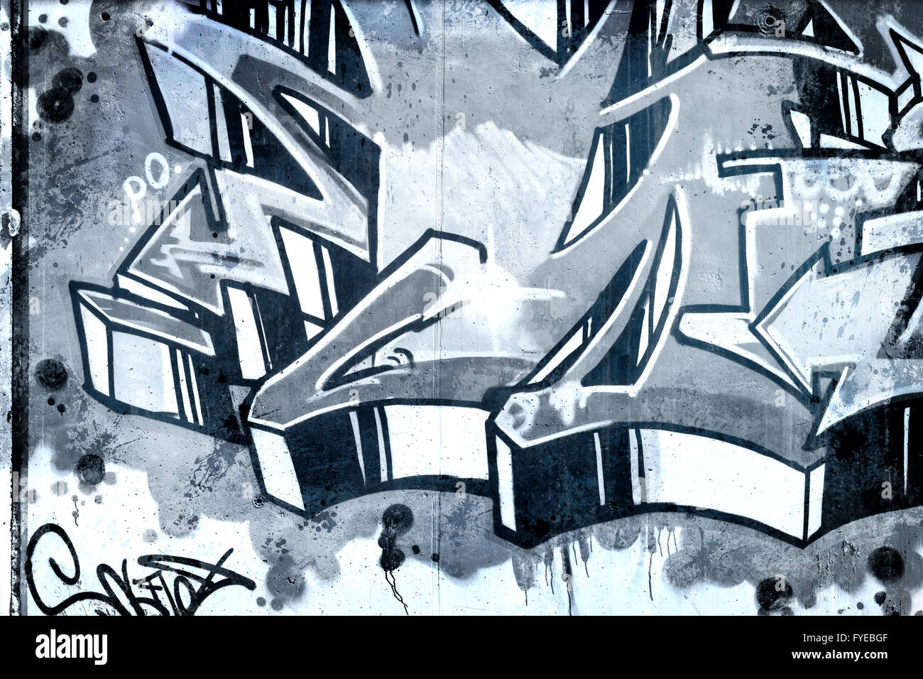 Graffiti over old dirty wall, urban hip hop background Gray texture ...