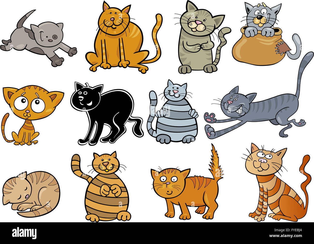 cartoon cats set Stock Photo - Alamy
