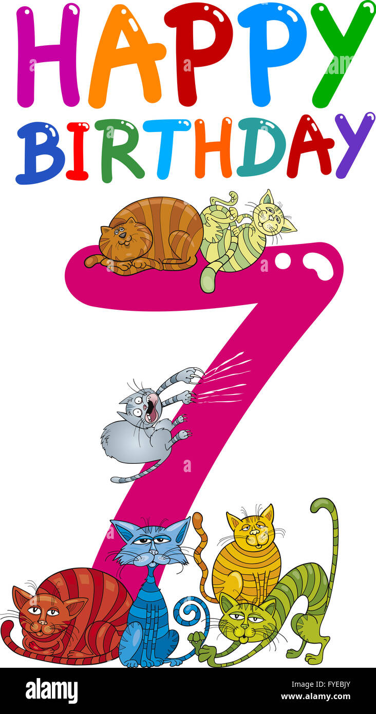 Seventh birthday anniversary design hi-res stock photography and images ...