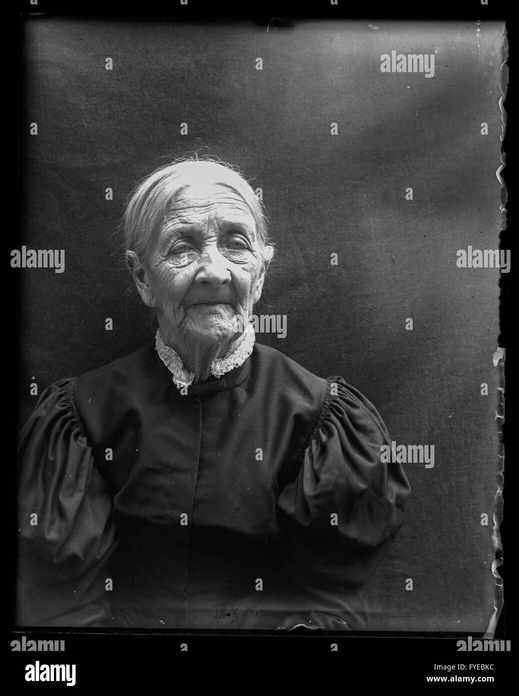 Vintage portrait elderly woman Black and White Stock Photos & Images ...