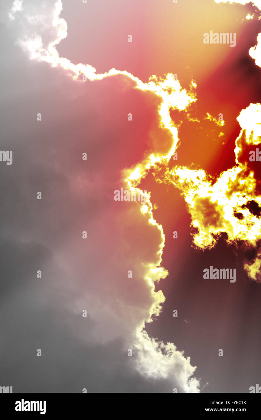 Red sky apocalyptic, end of the world concept, global warming Stock ...