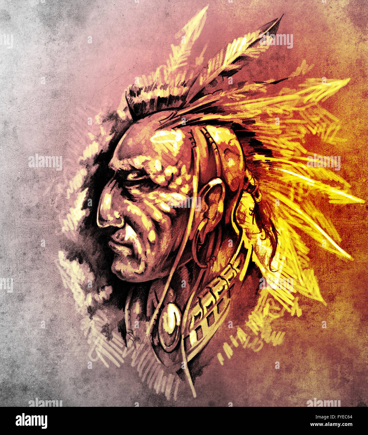 Indian Bear Headdress Tattoo