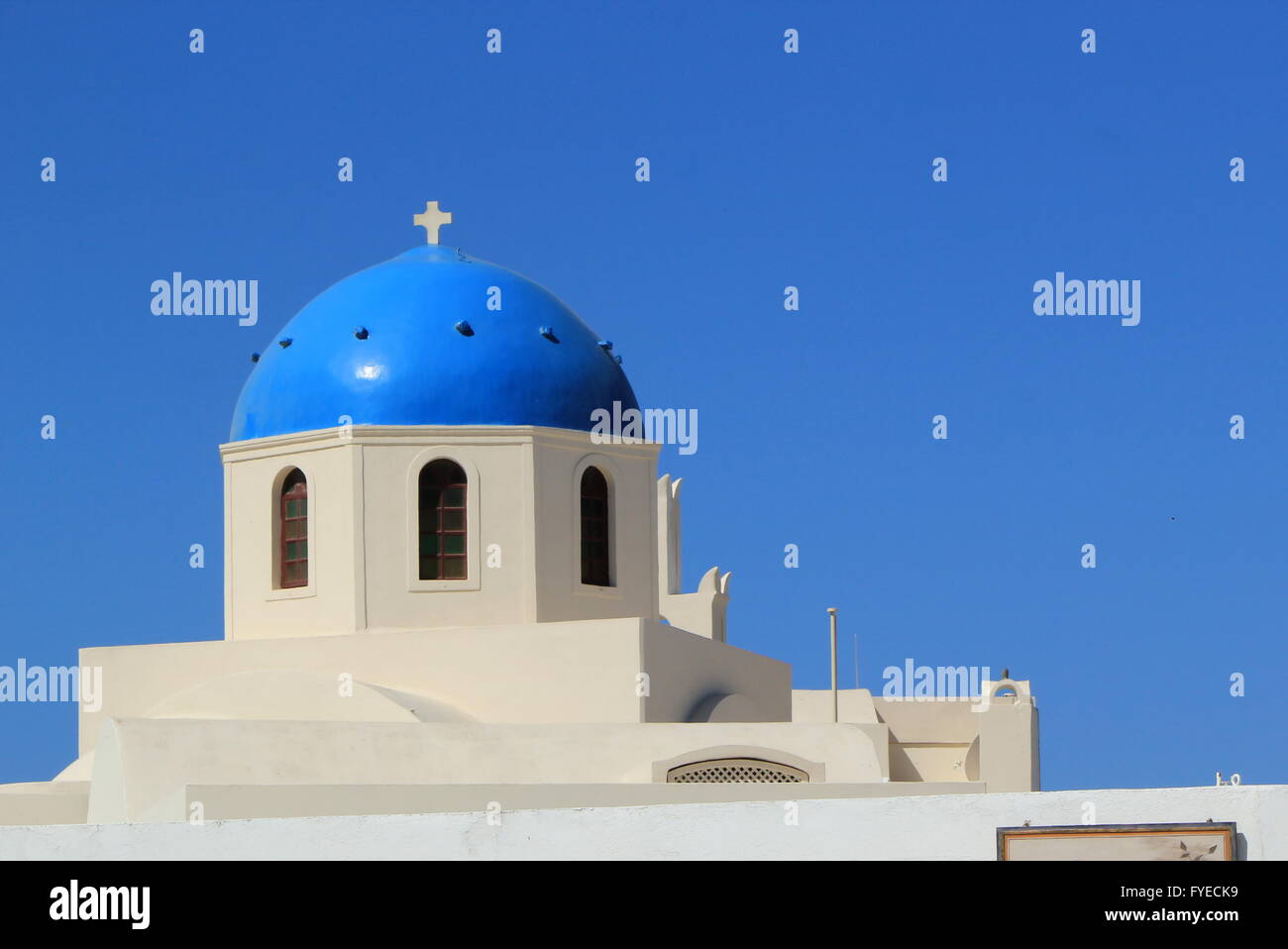 Blue Dome of a church, Oia, Santorini, Greece Stock Photo - Alamy