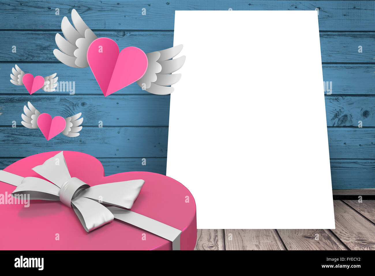 hearts with wings flying Stock Photo - Alamy