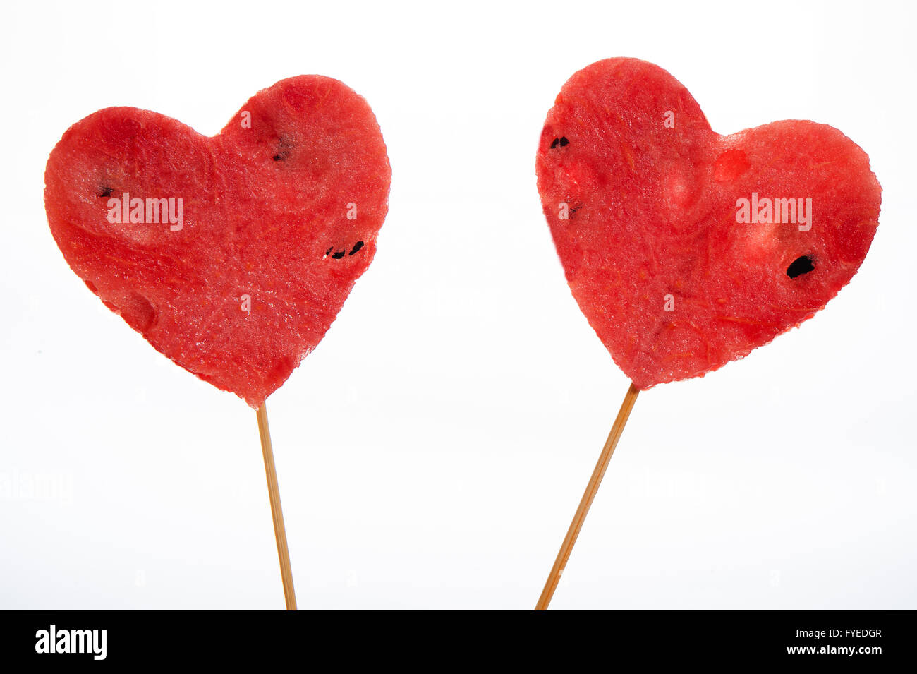 two watermelon heart Stock Photo - Alamy