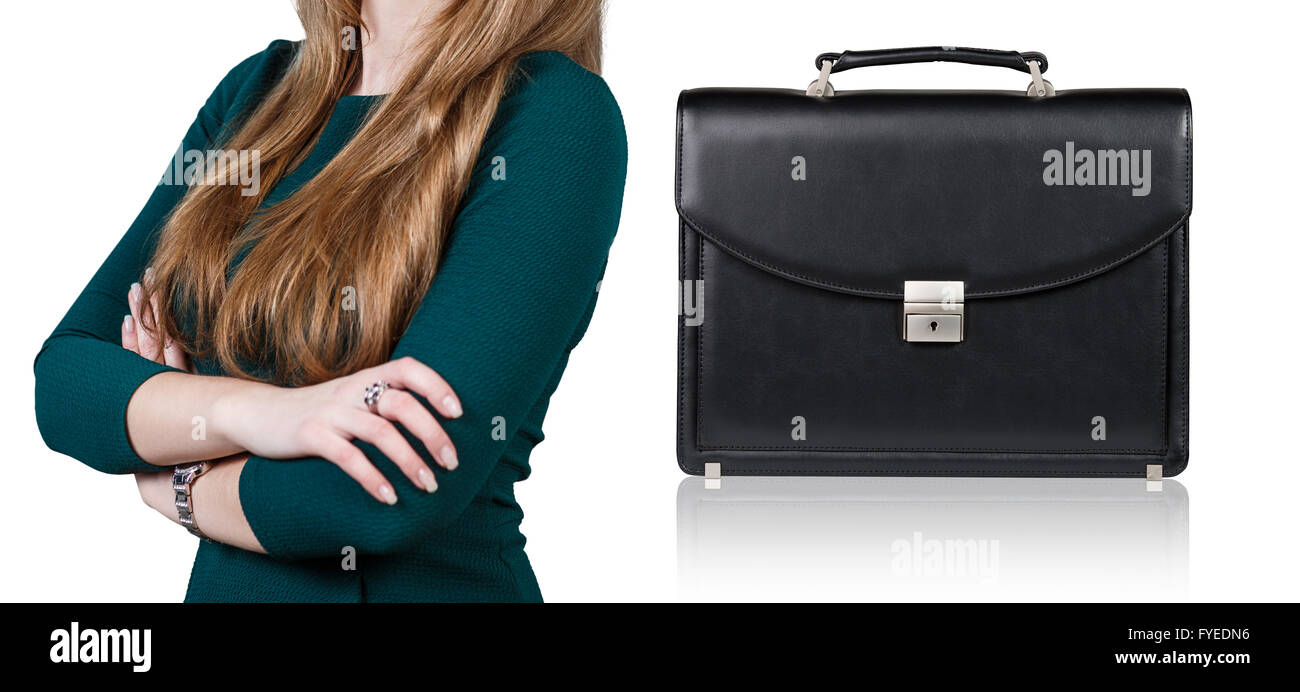 Woman and briefcase Stock Photo - Alamy