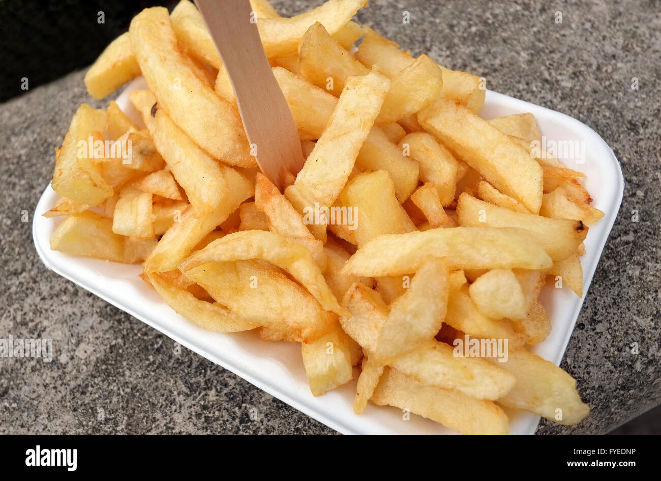 chips in tray, norfolk, england Stock Photo - Alamy