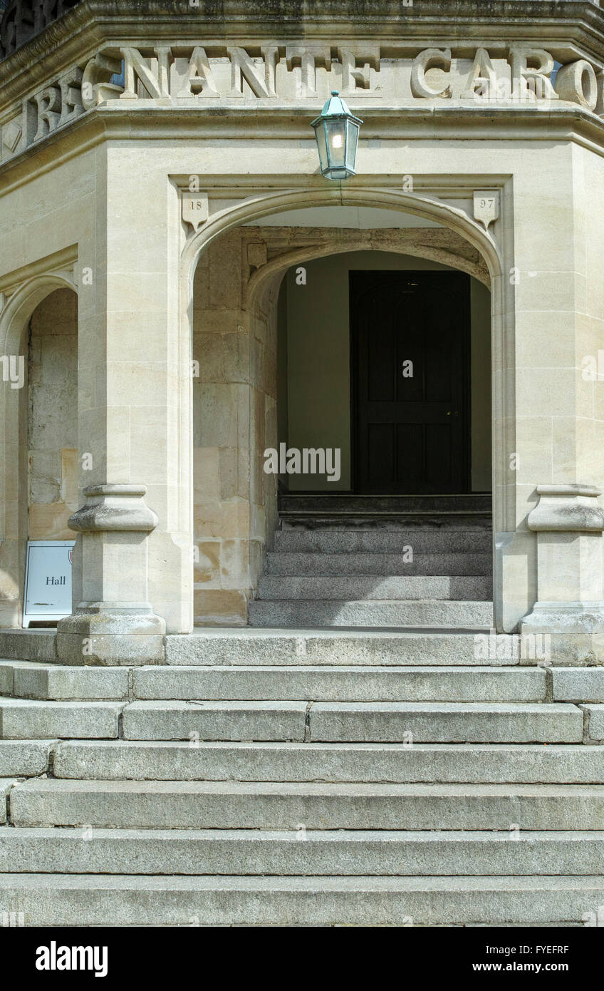 Entrance to the dining hall at Oxford university's Oriel college ...