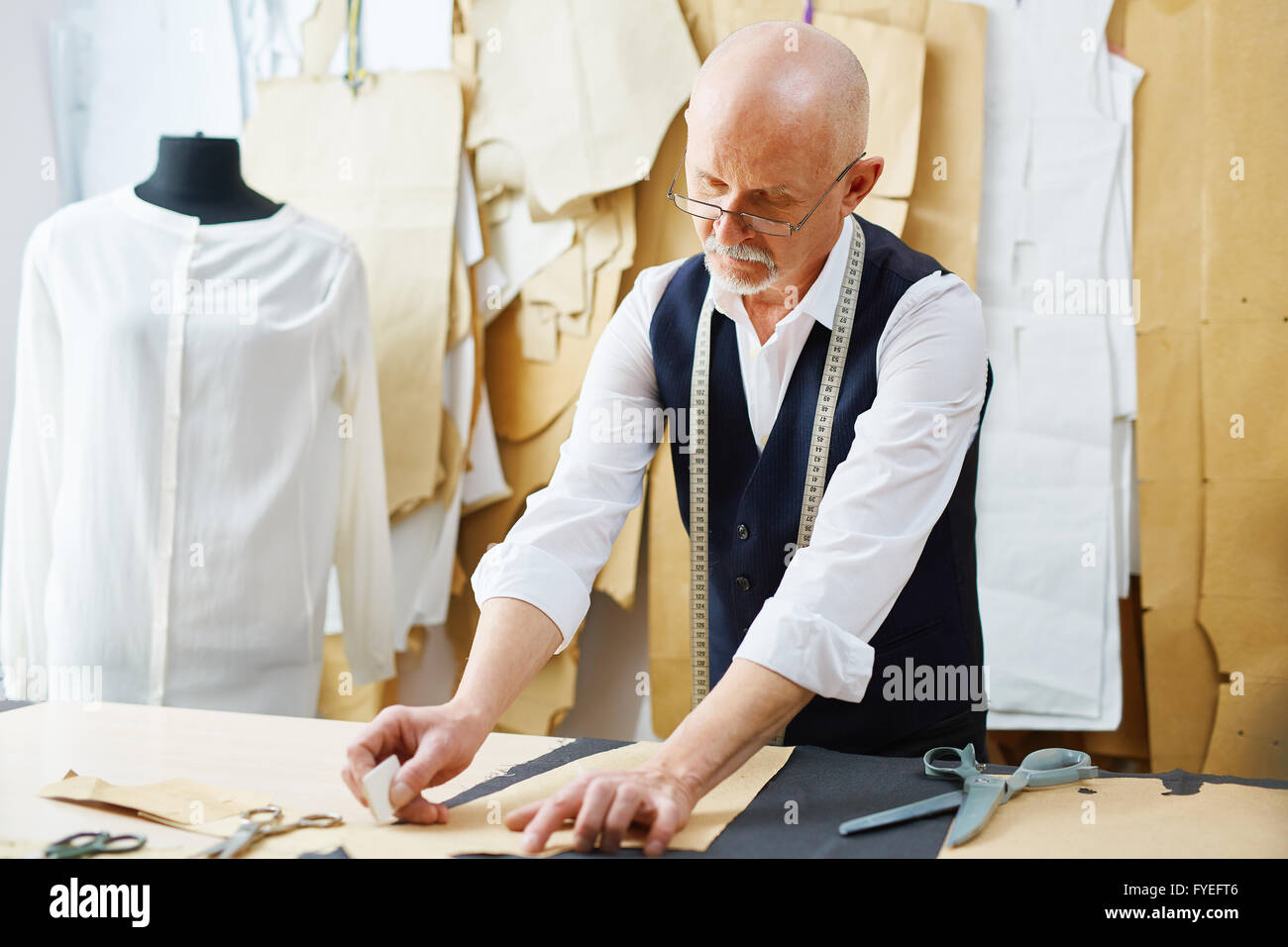 Working in tailoring-shop Stock Photo - Alamy