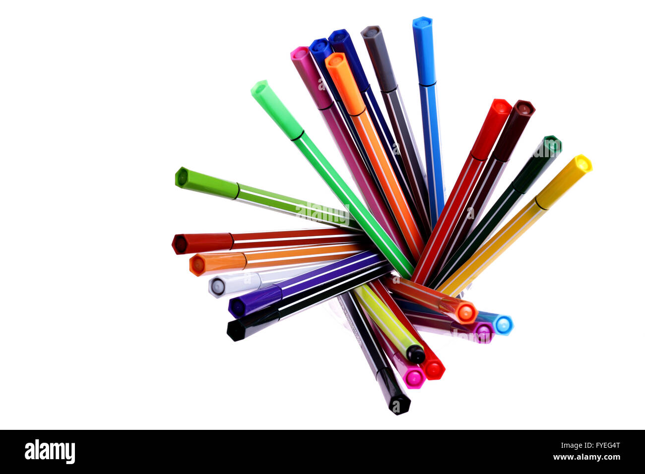 many colorful pens Stock Photo - Alamy