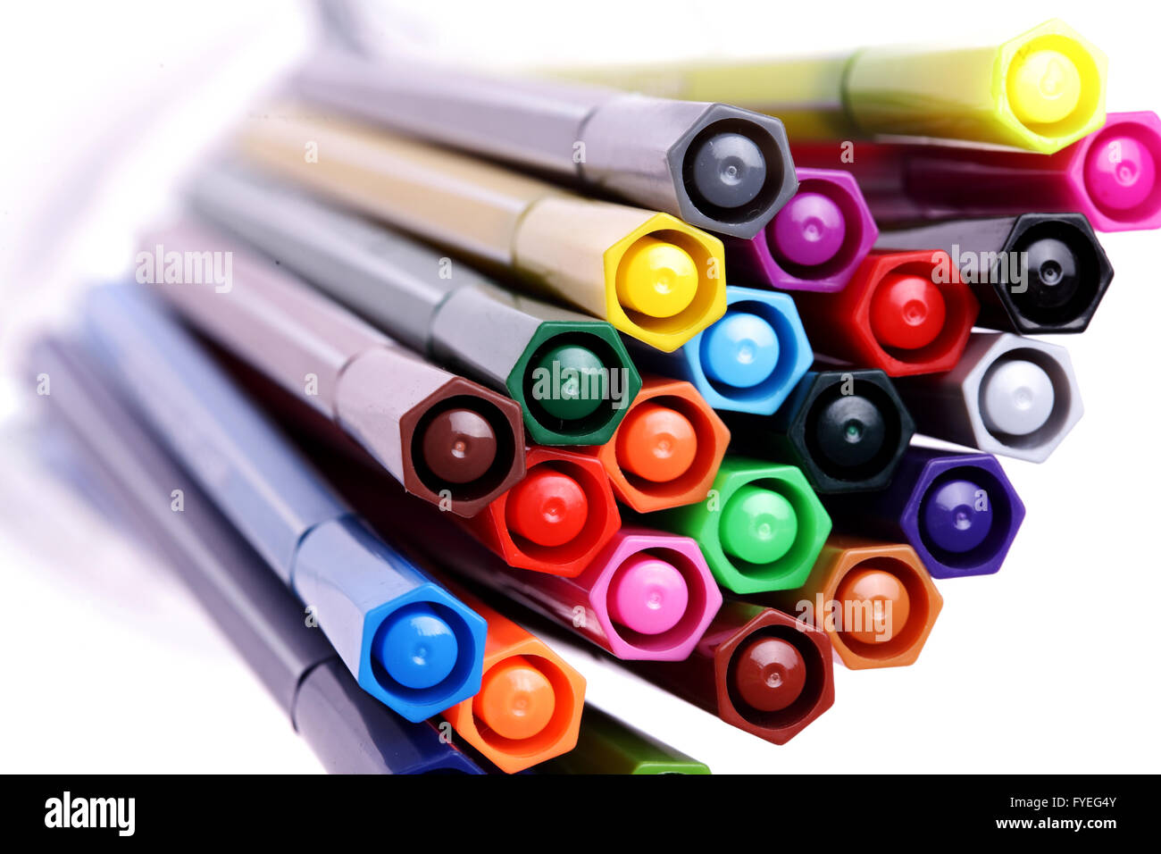 many colorful pens Stock Photo - Alamy