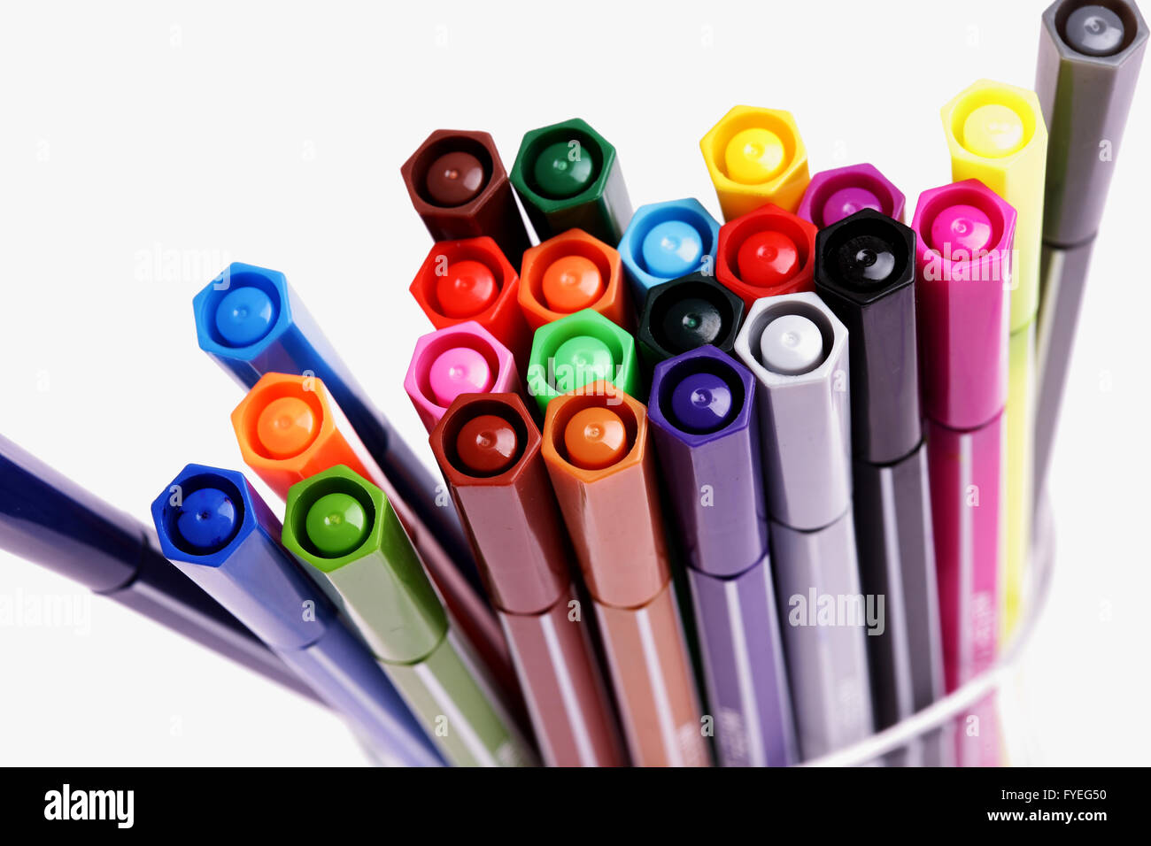 many colorful pens Stock Photo - Alamy